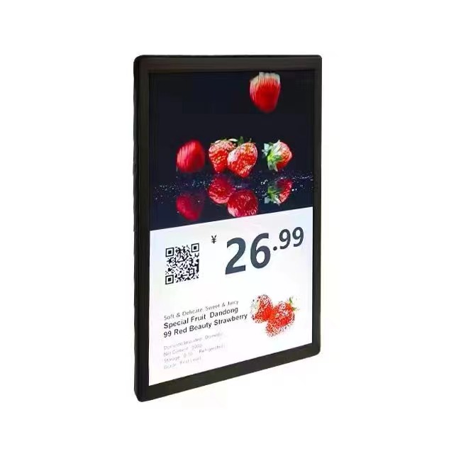 Electronic Price Tag in Supermarkets Retails Fruits and Vegetages