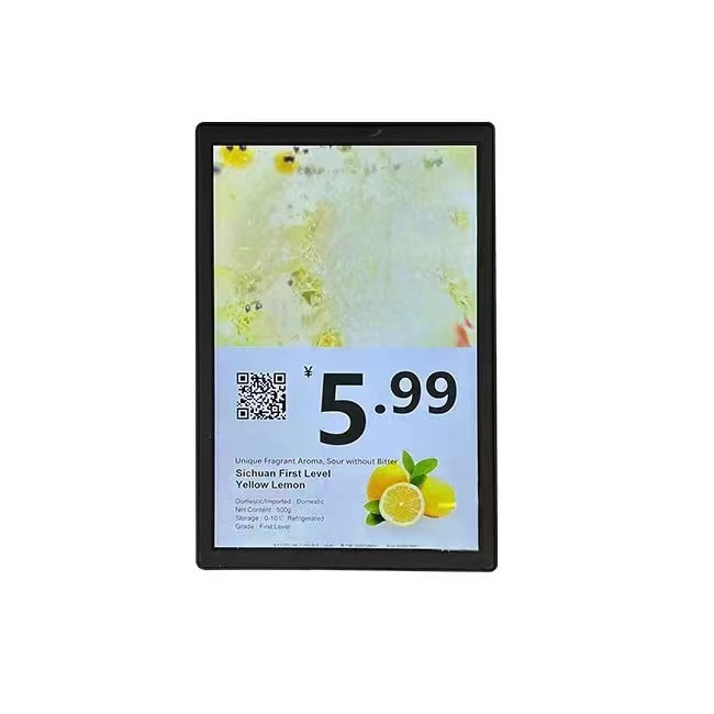 Electronic Price Tag in Supermarkets Retails Fruits and Vegetages